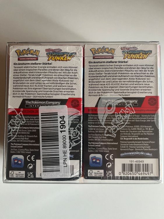Pokémon Display Stürmische Funken 2x 18er Booster Box (Gebraucht) in ...