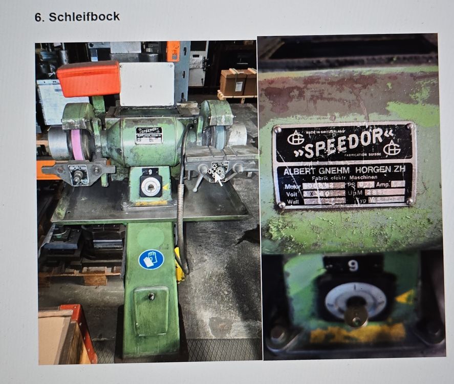 Robuster Schleifbock SPEEDOR, Occasion (Gebraucht) in Lengnau BE für ...