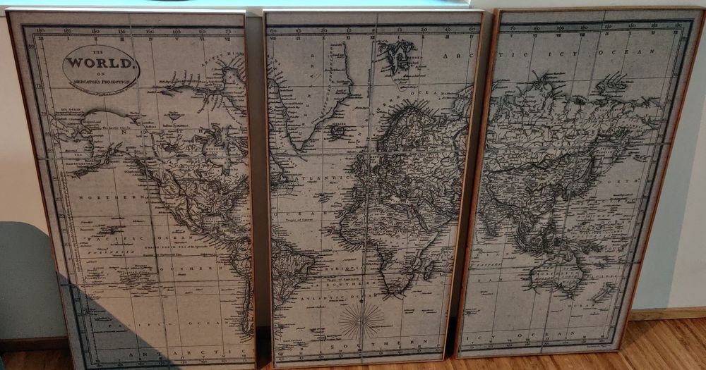 Wandbild 3 Teilig Weltkarte Copernic von Maison du Monde (Gebraucht) in Uster für CHF 75 – mit ...