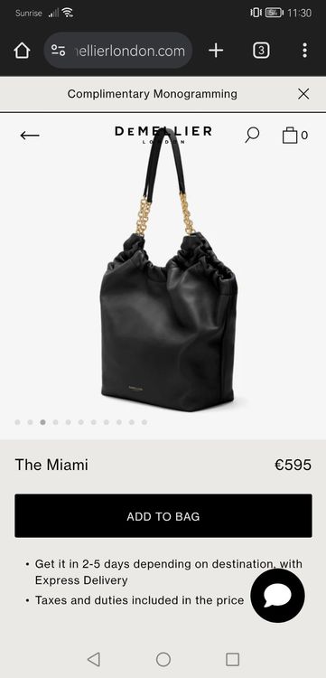 Demellier The Miami Bag neuwertig (Neu (gemäss Beschreibung)) in Sax ...