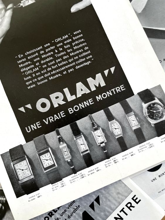 Orlam Watch - 4 alte Werbungen/Publicités 1932/34 | Kaufen auf Ricardo