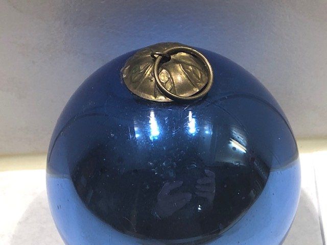 Antike, sehr schöne Biedermeier-Kugel in speziellem Blauton | Kaufen ...