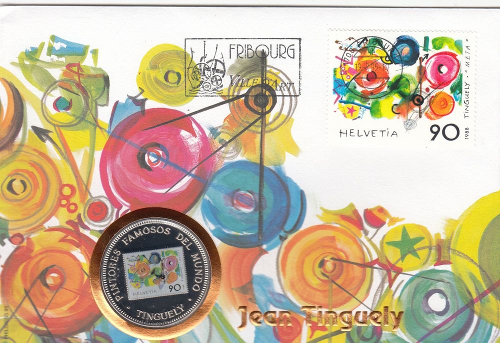 NUMISBRIEF JEAN TINGUELI. MÜNZE GUIENA, 1995, MOTIVBRIEF (Gebraucht) in ...