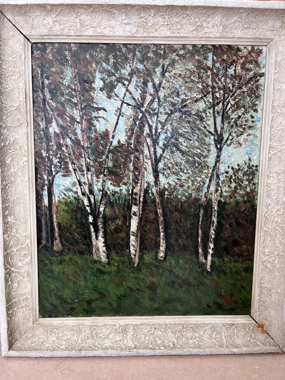 Ölgemälde „Birkenwald“ nach Worpswede von Ernst Hunziker (Gebraucht) in Buttwil für CHF 130 ...
