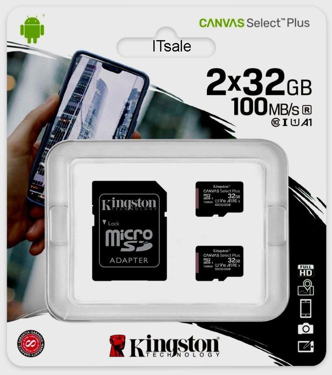 Kingston MicroSD 2x 32GB CANVAS Select Plus (Neu und originalverpackt ...