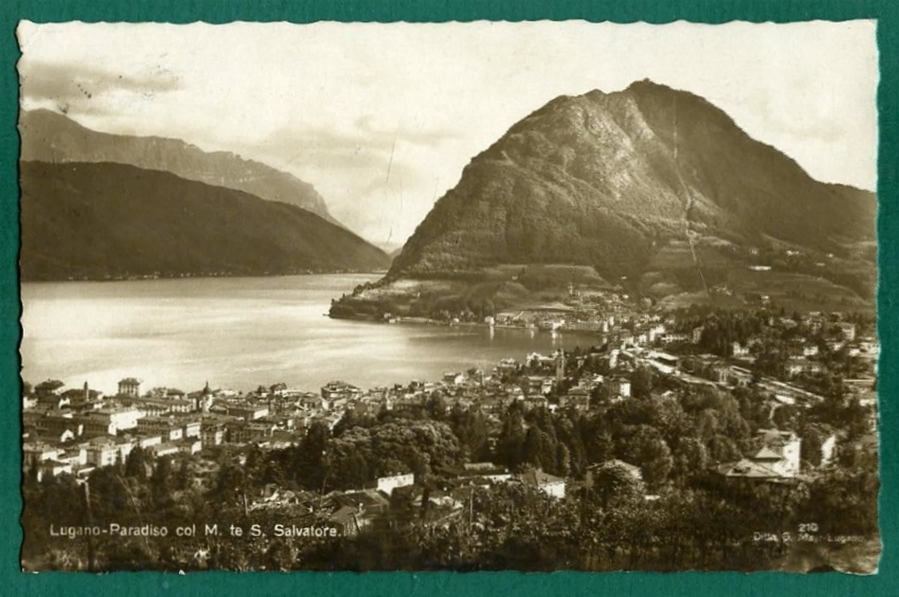 Lugano-Paradiso col Monte San Salvatore, 1924 (Gebraucht) in Sargans ...