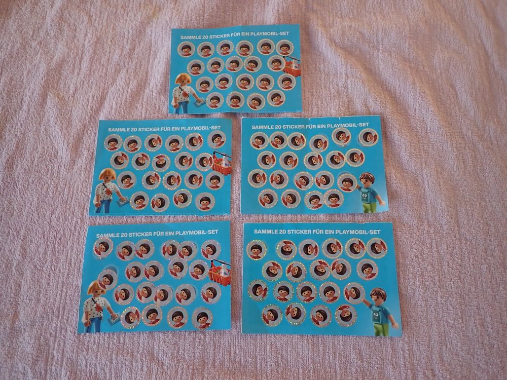 5 volle Karten mit Migros Playmobil Mania Sticker (Gebraucht) in Geroldswil für CHF 40 – mit ...