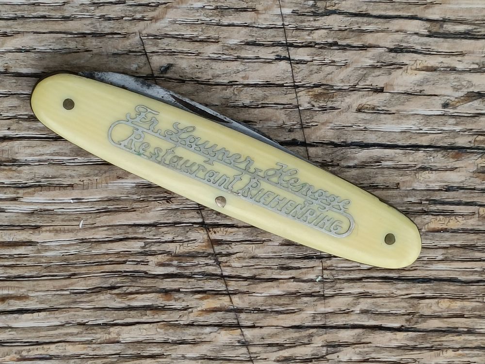 Altes Werbe Sackmesser / Lauper Hengge Restaurant Riehenring (Gebraucht ...