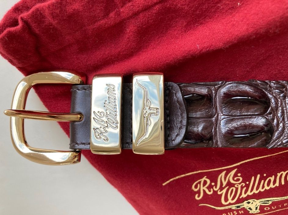 RM WILLIAMS CROCODILE BELT DARK BROWN, new with Tag (Neu und ...