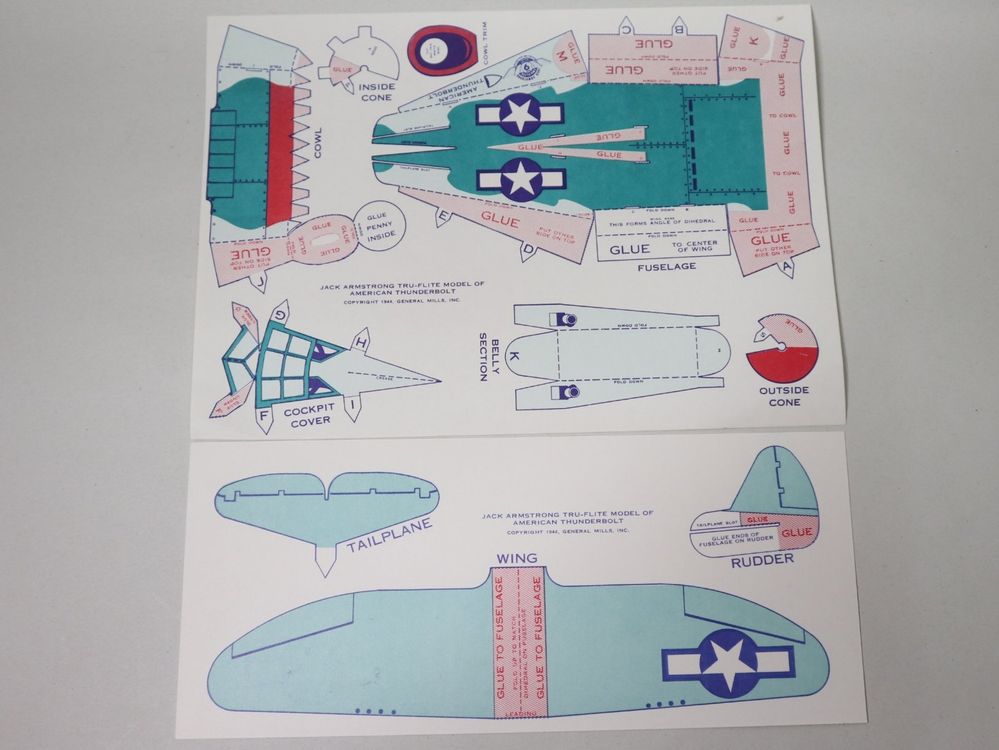 Bastelbogen Flieger American Thunderbolt Flugzeug WW2 (Neu (gemäss ...