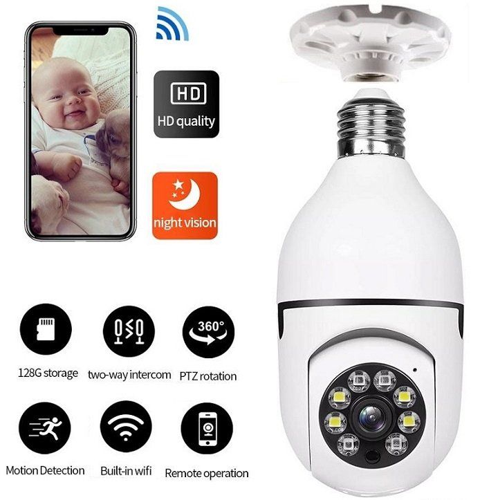 Universal Dome HD IP WiFi Kamera mit E-27 Fassung WLAN (Neu (gemäss ...