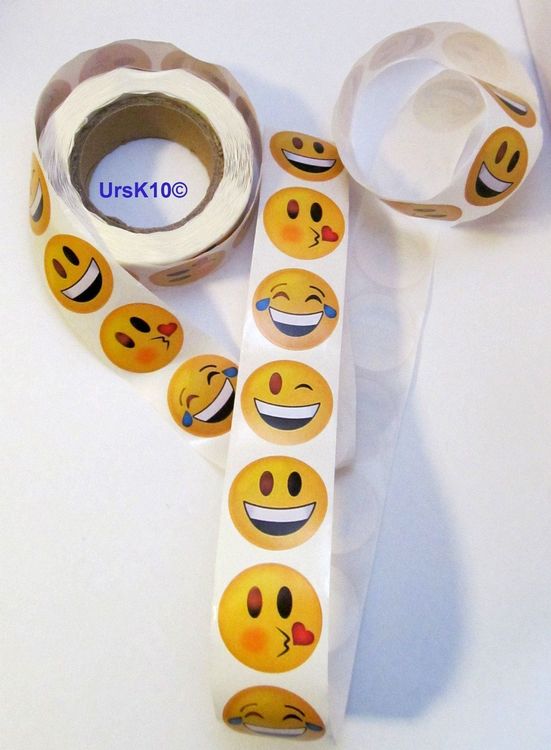 Smiley Emoji Sticker 25mm Total 56 Stück Kleber (Neu und ...
