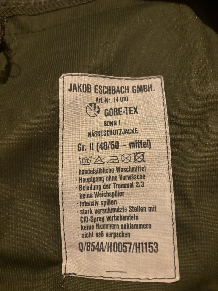 Bundeswehr GORE-TEX Nässeschutzjacke„Bonn 1“Jakobach (D'occasion) à ...