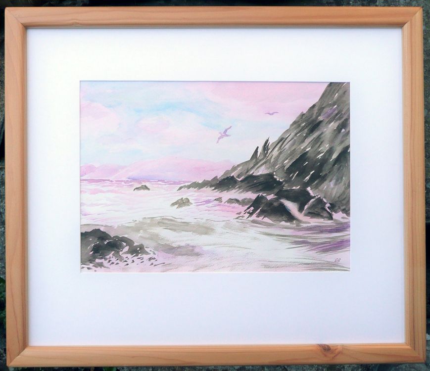 Aquarell: An stürmischer Küste (Neu (gemäss Beschreibung)) in Fribourg für CHF 30 – mit ...