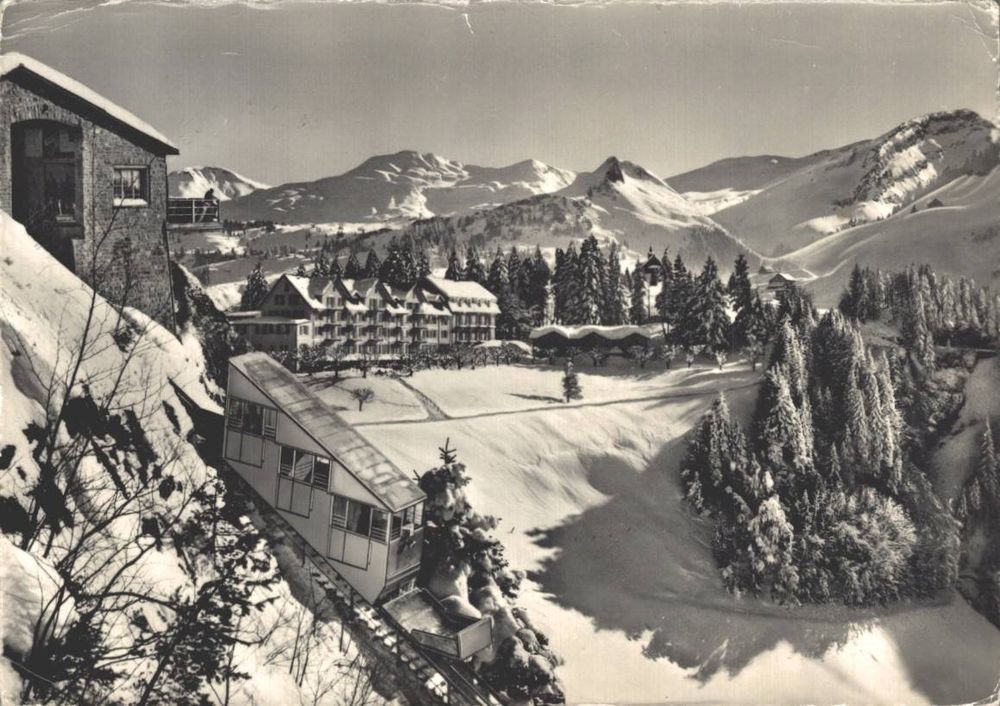 Stoos Schweiz Winter Postkarte 1968 Schnee Hotel Bergbahn (Gebraucht ...