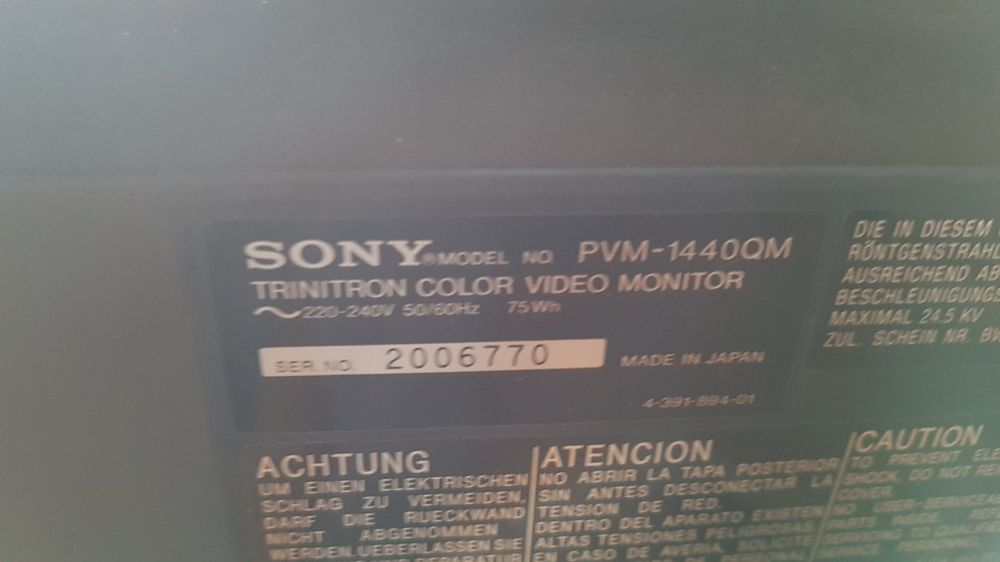 Sony TriNitron PVM-1440QM Video Farbmonitor , TOP | Kaufen auf Ricardo