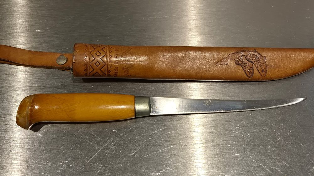 Fisch-Messer: Fish & Fillet Made in Finland mit Lederscheide (Gebraucht ...