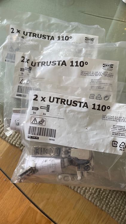 Ikea Utrusta 110 Schrank Scharnier Dämpfer 6 Stück 3 Pakete (Neu und originalverpackt) in ...