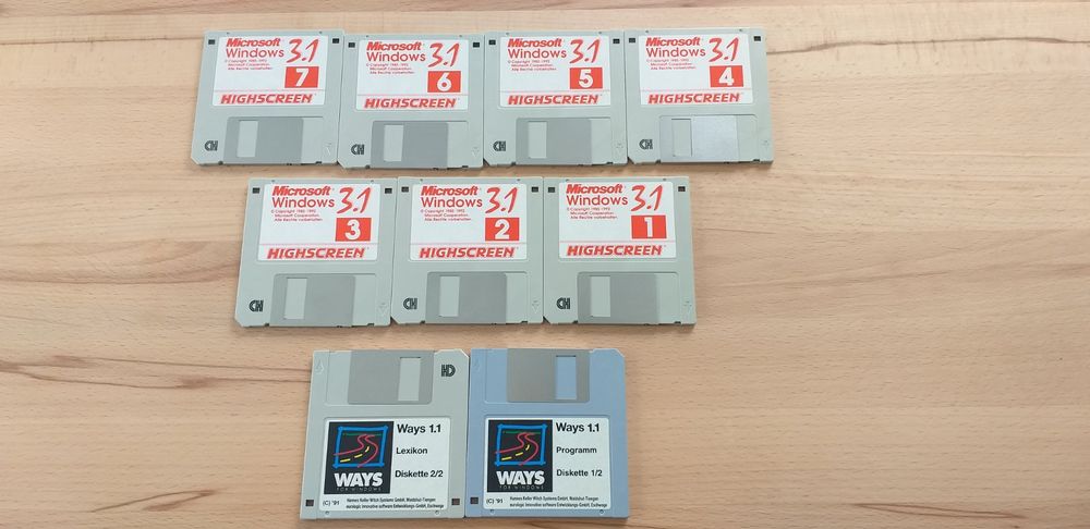 MS Windows 3.1 Highscreen und Ways 1.1 Original Disketten (Gebraucht ...