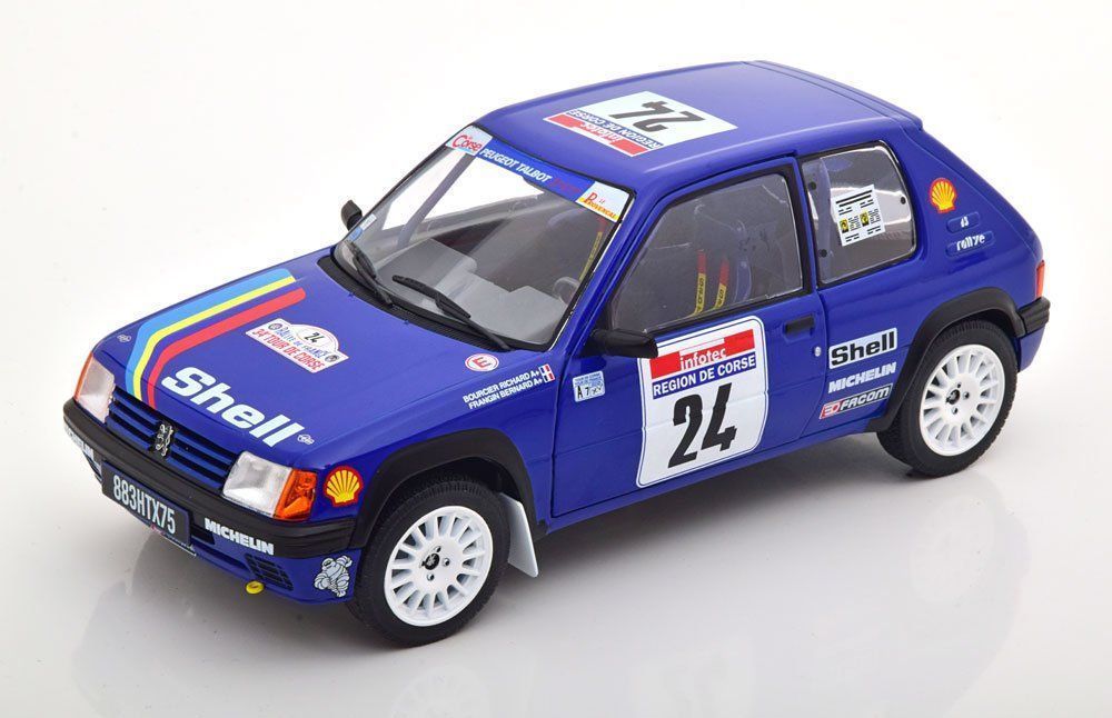 PEUGEOT 205 #24 TOUR DE CORSE 1990 1:18 SOLIDO (Neu und ...