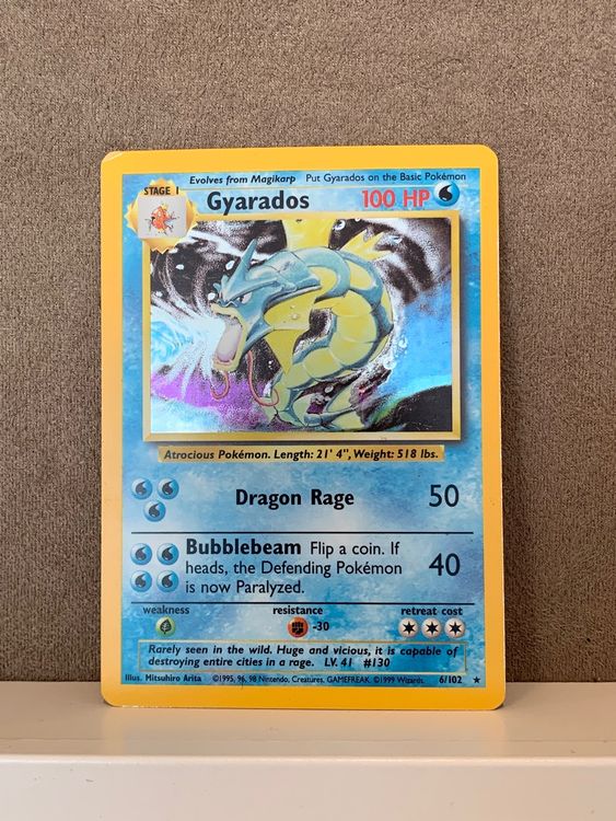 6/102 Gyarados Garados Holo ENG Pokemon Base Set | Kaufen auf Ricardo