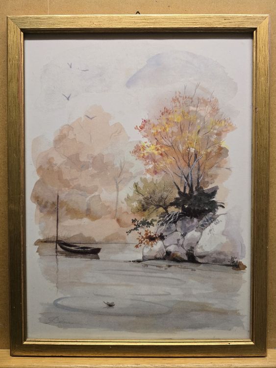 Aquarelle signée Robin, Cadre Doré (Gebraucht) in Le Grand-Saconnex für CHF 120 – mit Lieferung ...