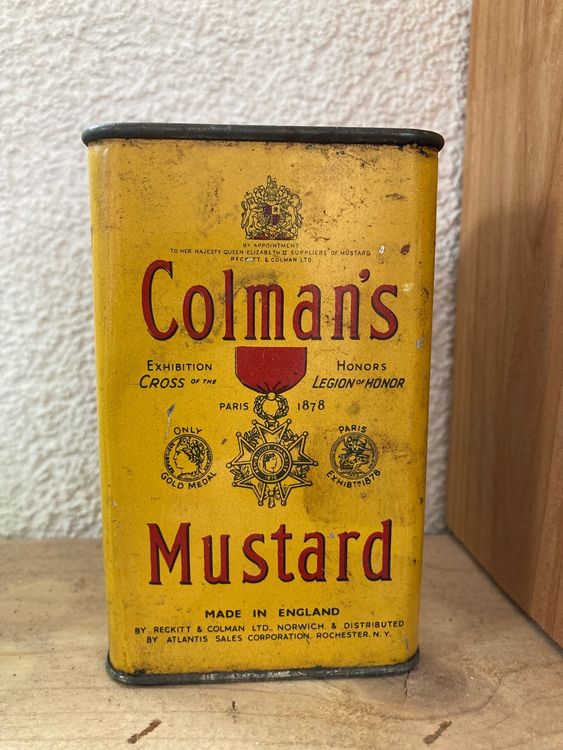 Vintage Colman's Powder Mustard Gewürzdose/ Büchse / Dose (Gebraucht ...