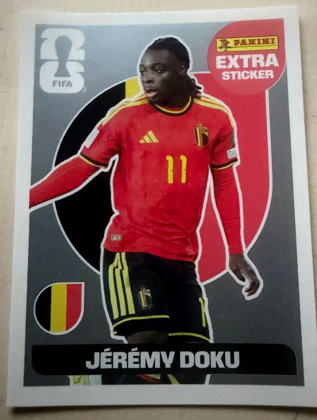 Panini WM 2026 - Extra Sticker - JEREMY DOKU - Silber (Gebraucht) in ...