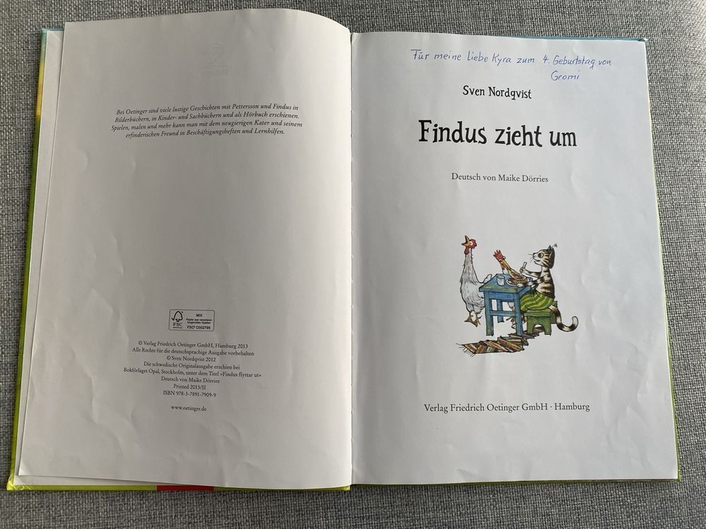 Pettersson & Findus: Findus zieht um (Gebraucht) in Zürich für CHF 6 ...