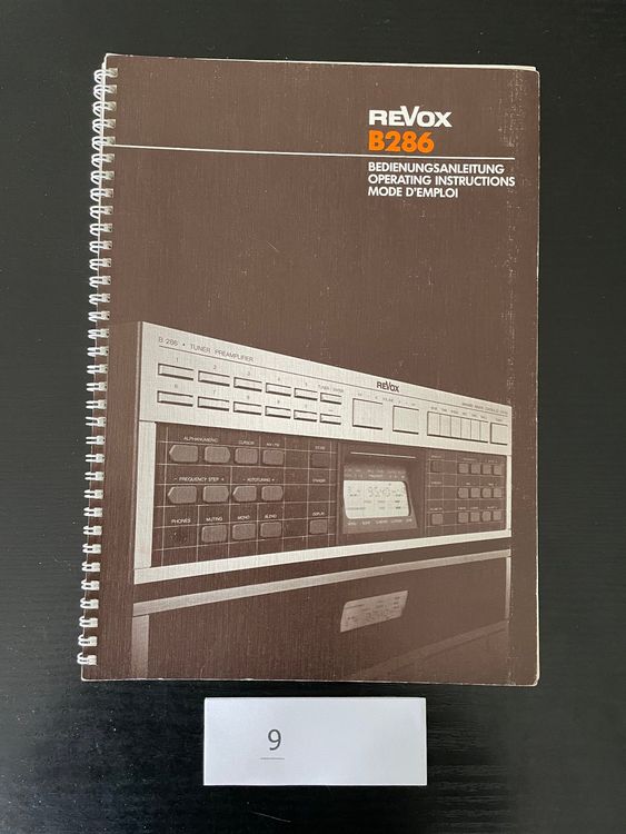 REVOX Original Bedienungsanleitung Tuner Vorverstärker B286 (Gebraucht) in Oftringen für CHF 30 ...
