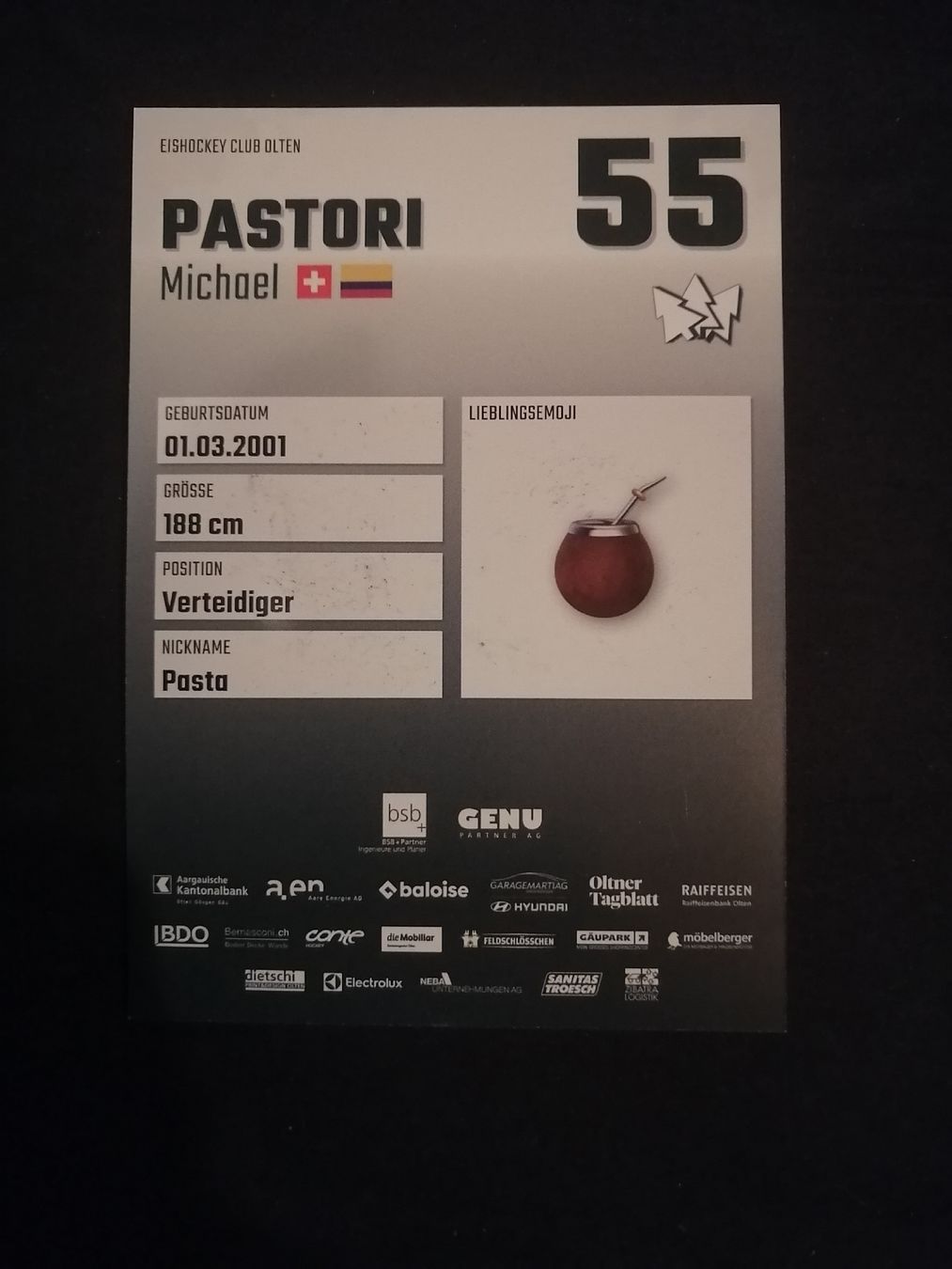 EHC Olten Autogrammkarte von #55 Michael Pastori (Neu (gemäss ...