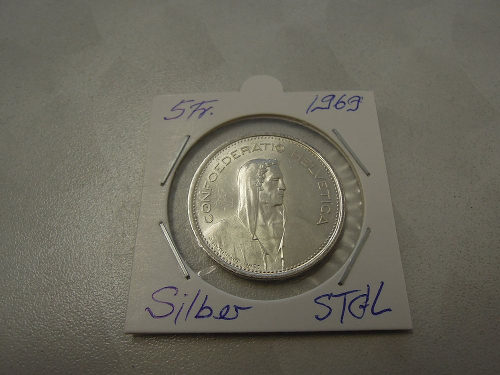 Schweiz 5 Franken 1969 Silber 835% STGL (Gebraucht) in Bad Zurzach für CHF 7 – mit Lieferung auf ...