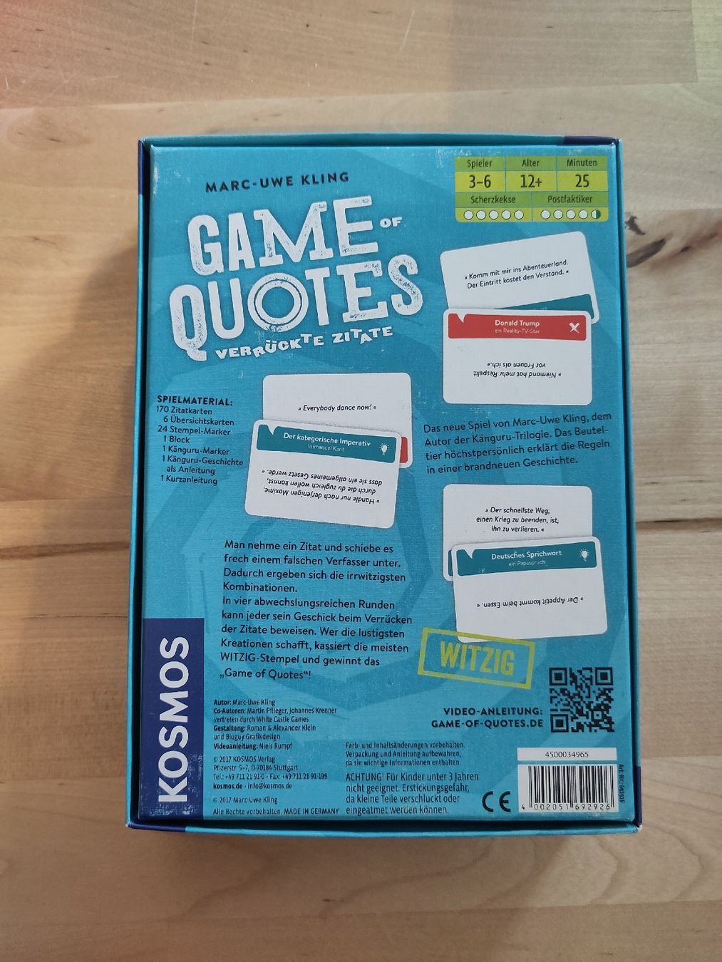 Game of Quotes - Witziges Zitate-Spiel für lustige Abende (Neu (gemäss ...