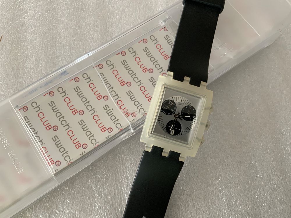 Swatch Square Chrono WHITESUNDAY ★ ungetragen ★ VINTAGE (Neu (gemäss ...