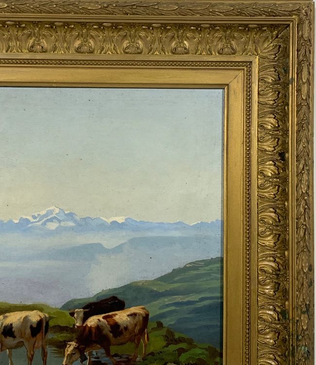 Edouard Metton (1856-1927) Berglandschaft mit Kühe Gemälde | Kaufen auf ...