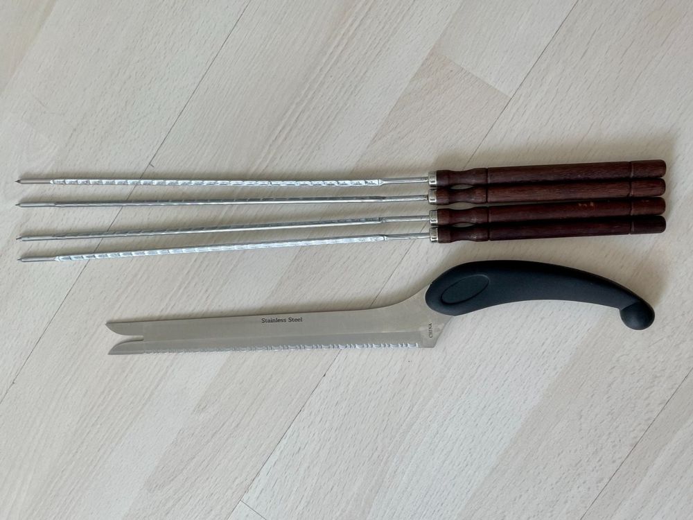 scharfes Messer Miracle Blade - und 4 Spiesse (Neu und originalverpackt ...