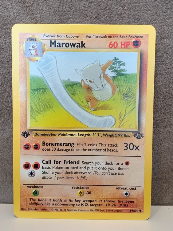 39/64 *1.Edition Marowak ENG Pokemon Jungle Dschungel (Gebraucht) in ...
