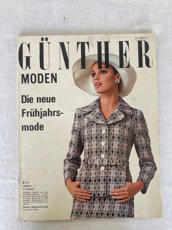 Günther Moden 1971 Schnittmuster Mode Heft Kostüm Design (Gebraucht) in ...