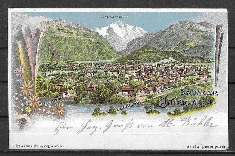 BE Gruss aus Interlaken 1898 (Litho Hch.Schlumpf No.192) | Kaufen auf Ricardo