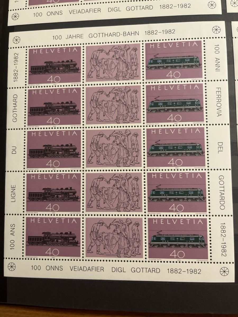 4mal Kleinbogen 100 Jahre Gotthard-Bahn (Gebraucht) in Root für CHF 18 ...