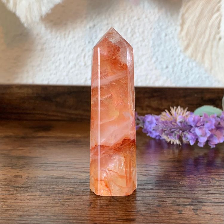 Feuerquarz Turm 80mm / Fire Quartz Tower (Neu (gemäss Beschreibung)) in ...