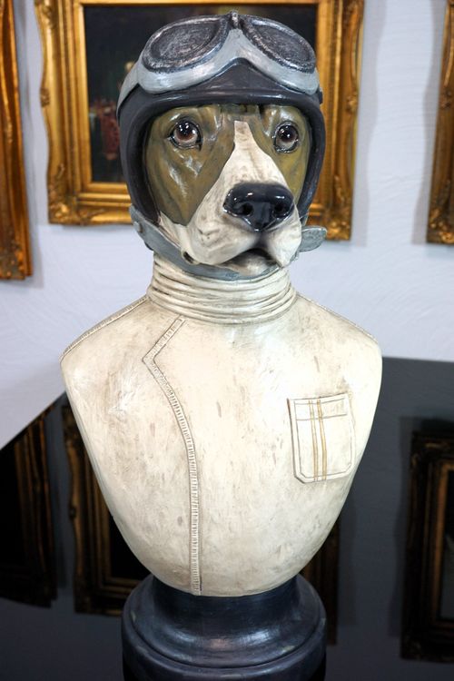 GROßE PILOTEN BÜSTE HUND SKULPTUR ROYAL AIR FORCE FIGUR (Gebraucht) in ...