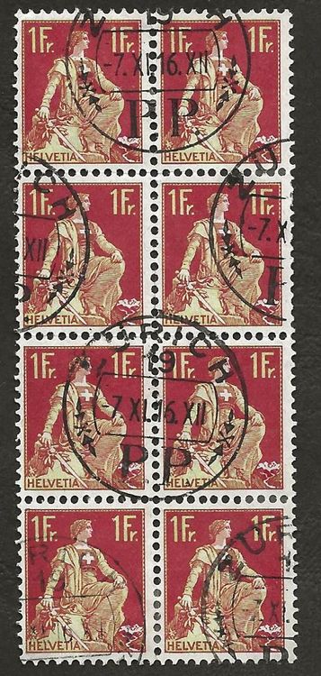 Schweiz Viererblock Achterblock 1908 Zürich FM 115 Kat. 40.- (Gebraucht ...