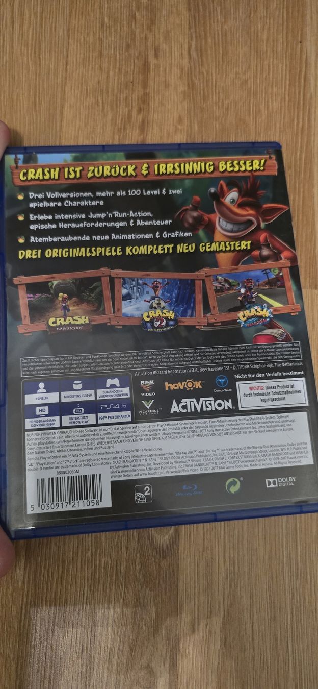 Crash Bandicoot N. Sane Trilogy PS4 - Top Zustand! (Gebraucht) in Baar ...