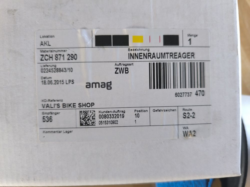Fahrradträger Innenraumträger Veloträger NEU ungebraucht (Neu und originalverpackt) in REHETOBEL ...