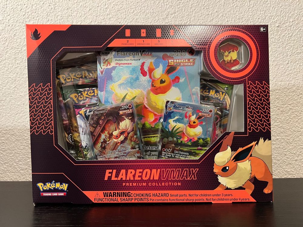 Pokemon Flareon VMAX Premium Collection Box EN (Neu und ...