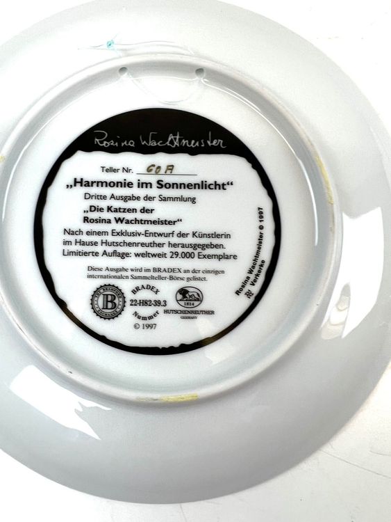 2 Rosina Wachtmeister / HUTSCHENREUTHER Sammelteller Katzen (Gebraucht) in Zürich für CHF 28 ...