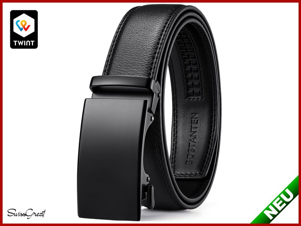 Herren Ledergürtel mit automatischer Schnalle (Neu und originalverpackt ...
