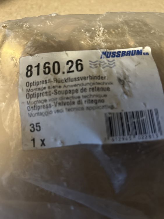Optipress-Rückflussverhinderer (Neu (gemäss Beschreibung)) in Büsserach ...