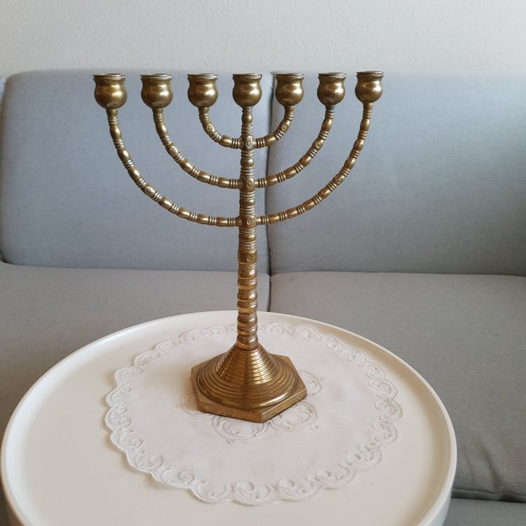 60-70 Jahren Hebräischer Kerzenständer, 7-flammig, Messing (Gebraucht) in Savièse für CHF 29 ...